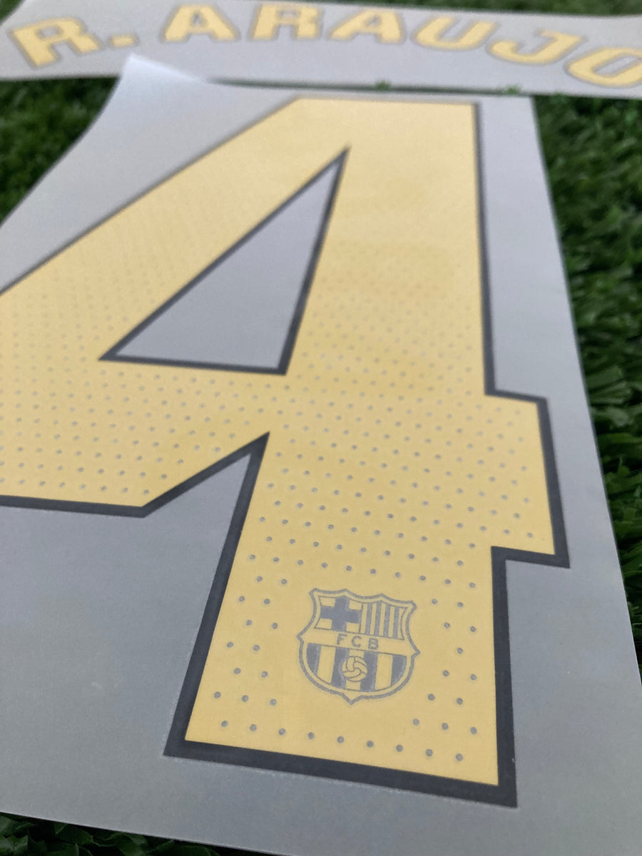 2024-2025 Ronald Araujo 4 FC Barcelona Home Name Set and Number La Lig ...