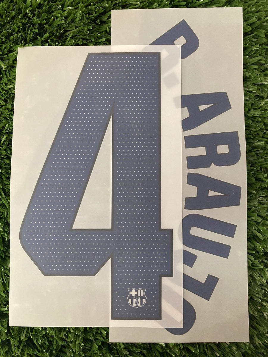 2023-2024 Ronald Araujo 4 FC Barcelona Fourth kit Senyera Name Set and ...