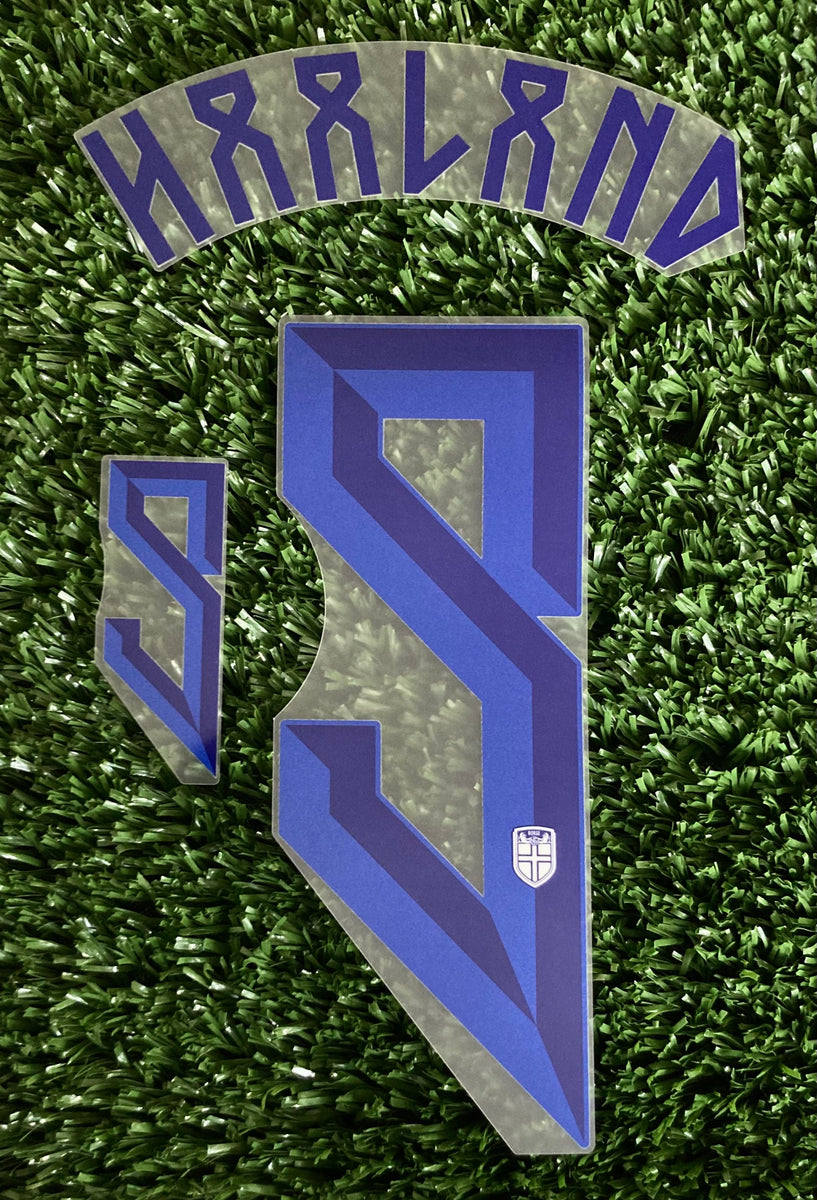 2024-2025 Haaland Norway Away Name Set and Number Avery Dennison Adult ...