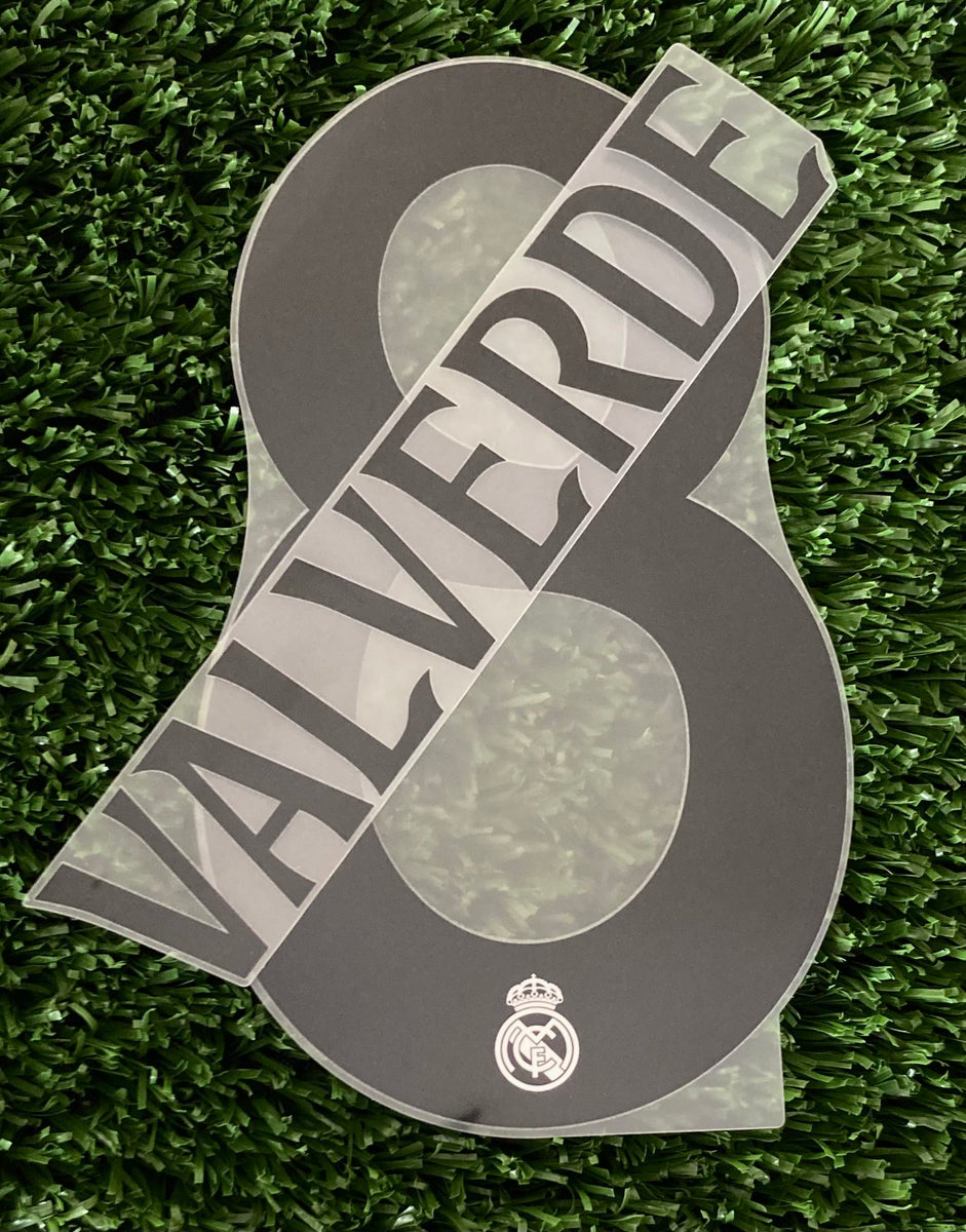 2024-2025 Real Madrid Valverde Name and Number Set Home Champions Leag ...