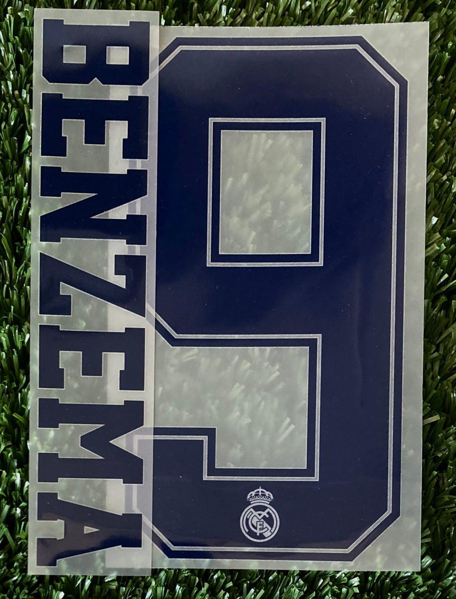2019-2020 Real Madrid Benzema Name and Number Set Third Champions Leag ...