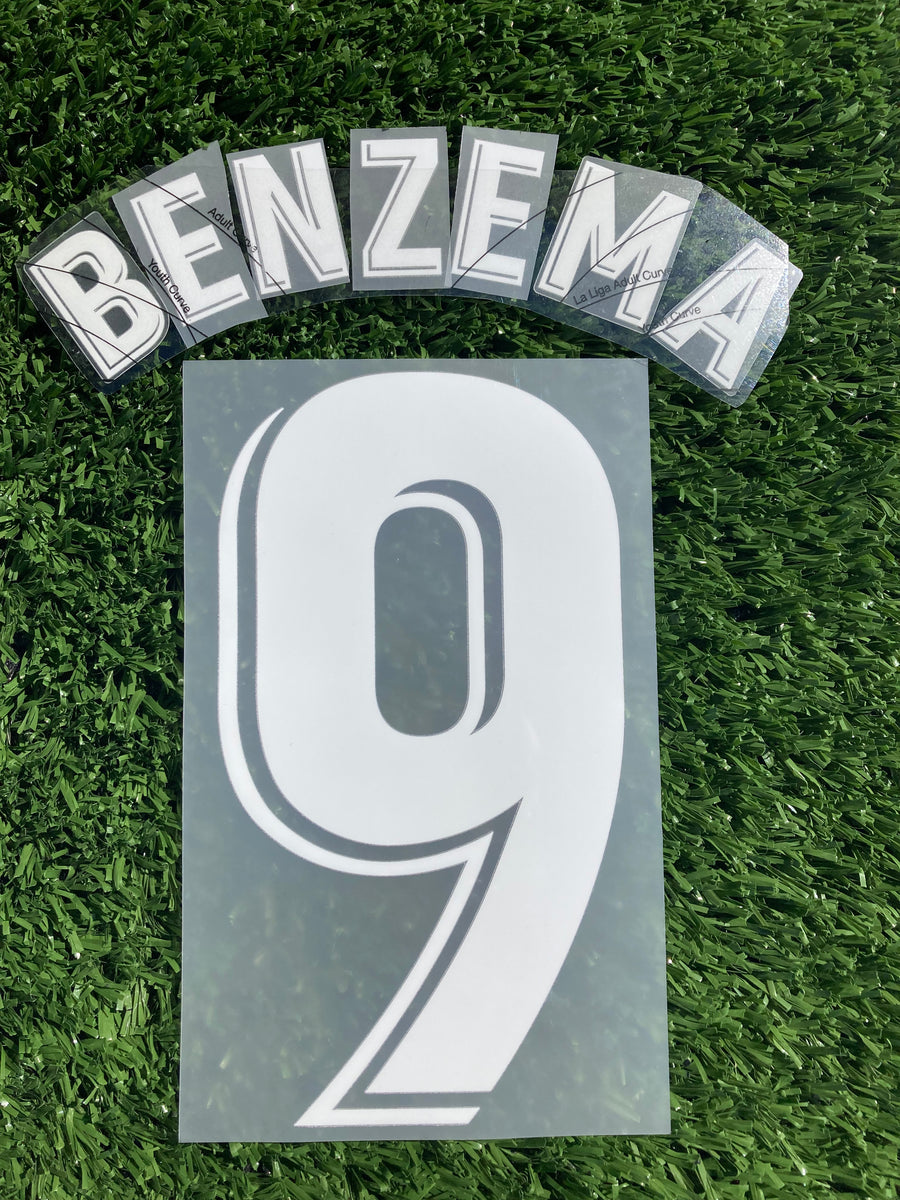 2018-2019 Real Madrid Benzema Name and Number Set Away La Liga Adult S ...