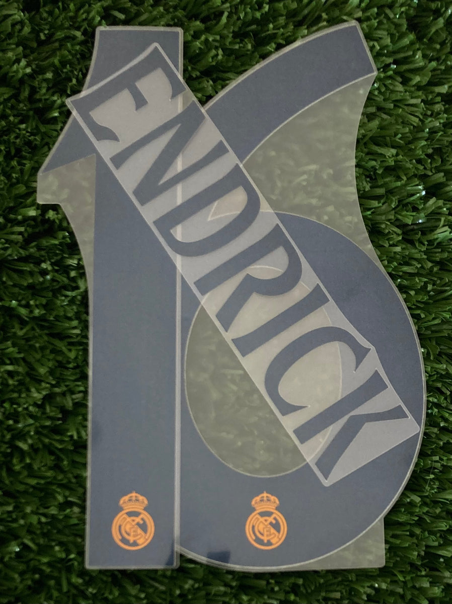 2024-2025 Real Madrid Endrick Name and Number Set Away Champions Adult ...