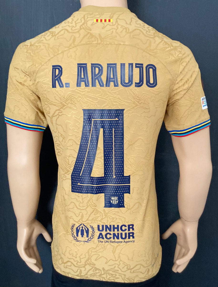 2022-2023 FC Barcelona Away Shirt Ronald Araujo Player Issue Authentic ...
