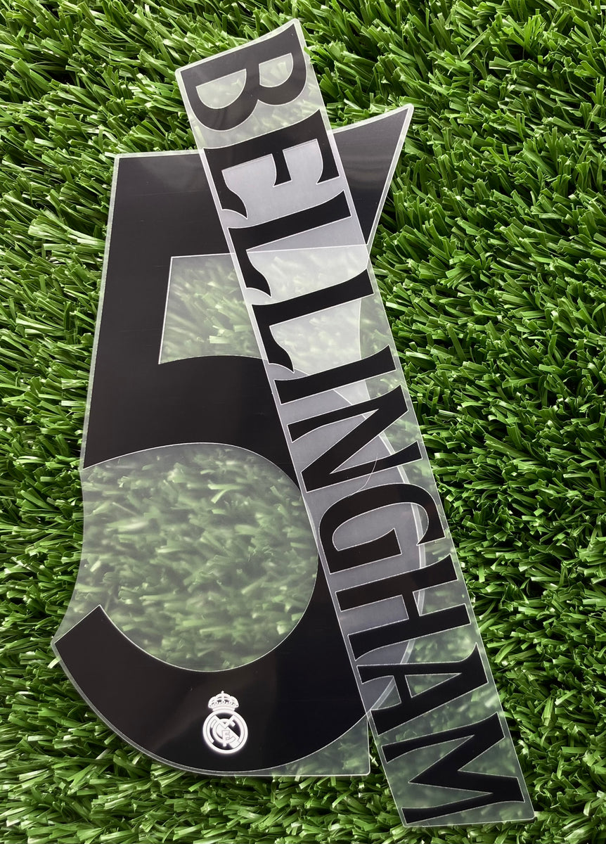 2024-2025 Real Madrid Bellingham Name and Number Set Home Champions Ad ...