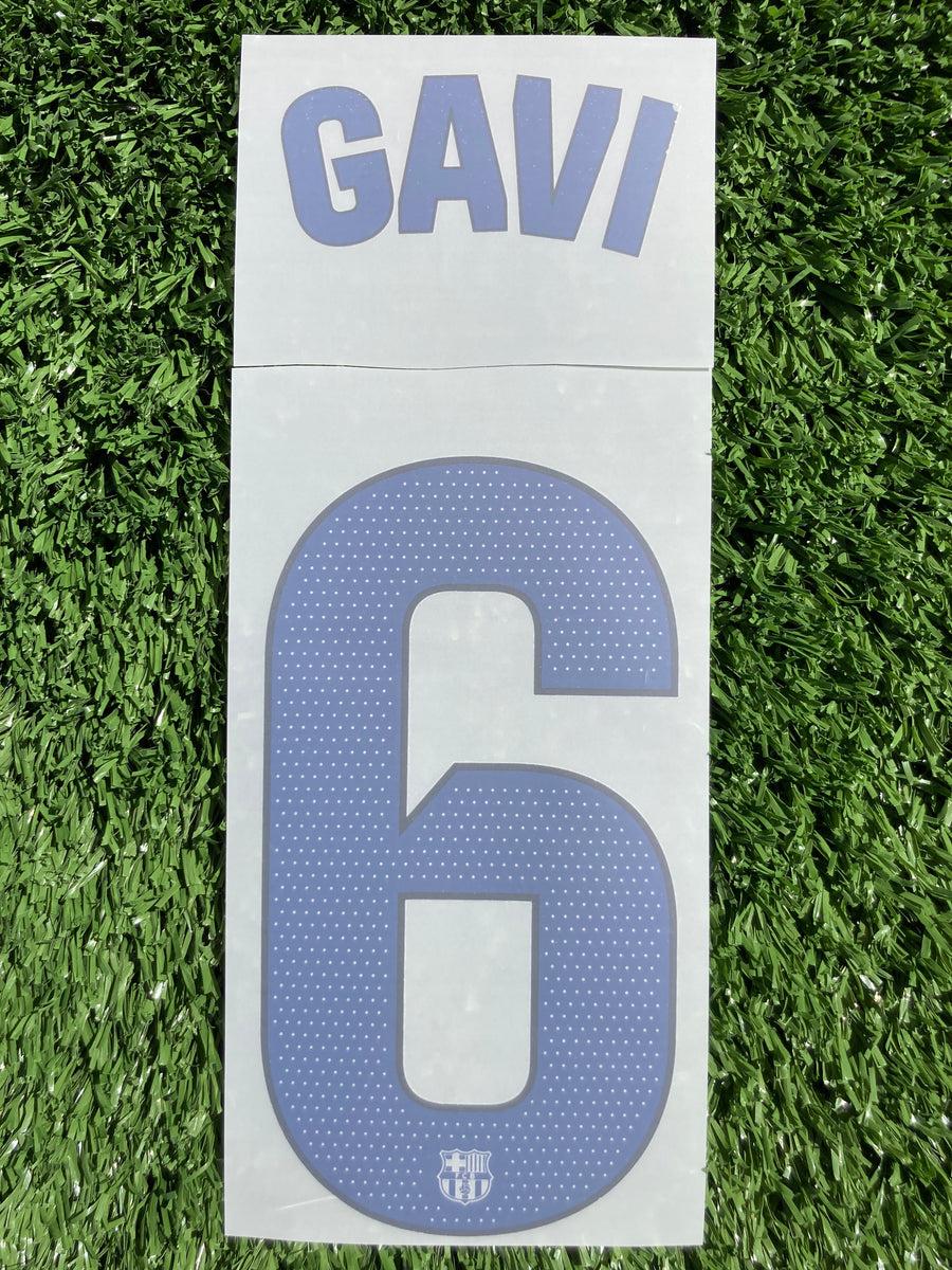 2023-2024 Pablo Gavi FC Barcelona Fourth Kit Name set and Number La Li ...