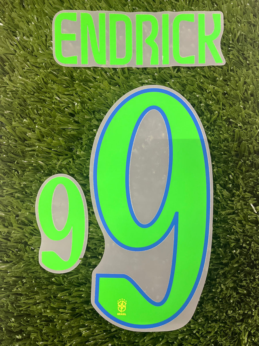 2024-2025 Endrick Brazil Home Name Set and Number Avery Dennison ...