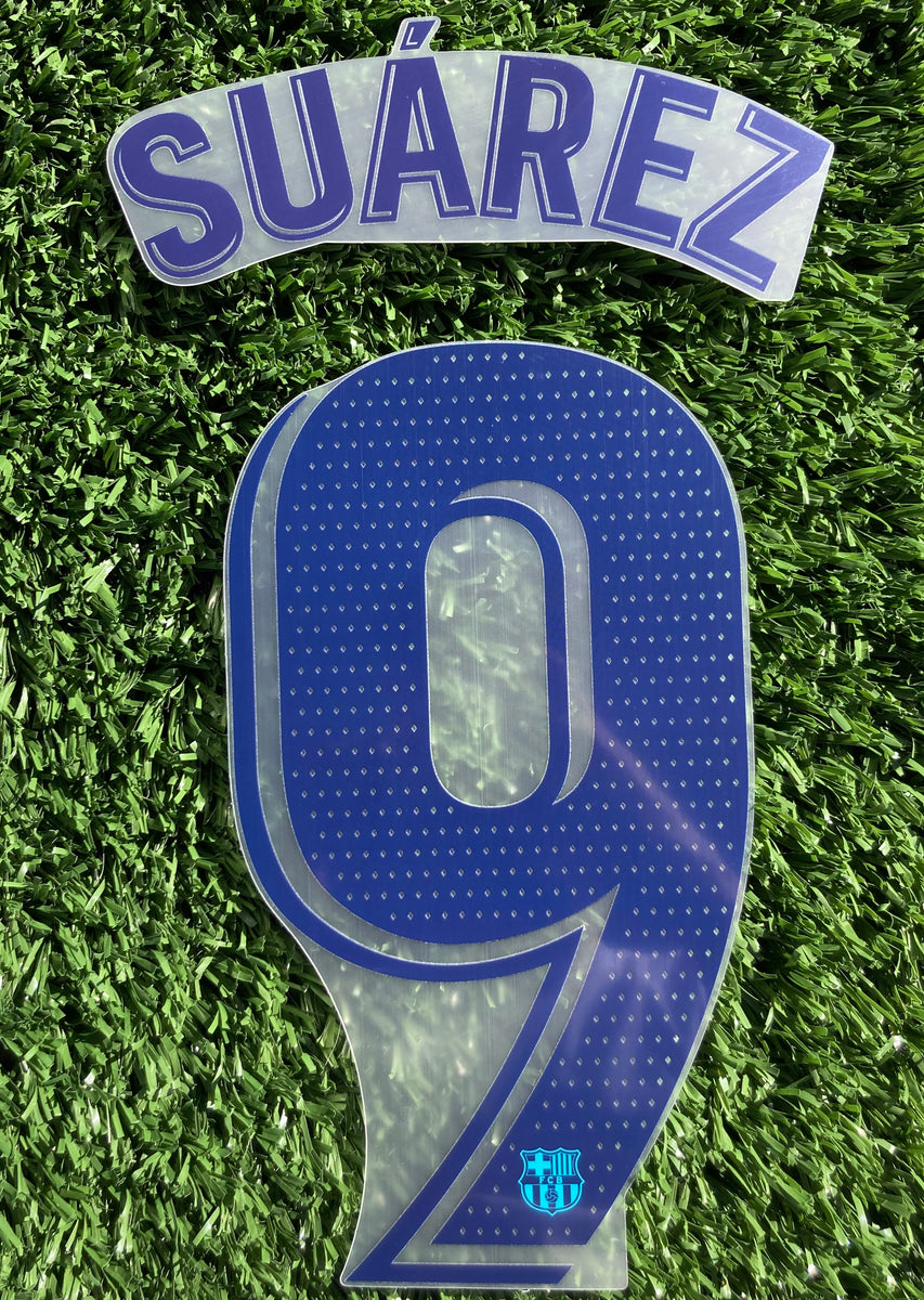 2019-2020 Luis Suárez FC Barcelona Third Kit Name set and Number La Li ...