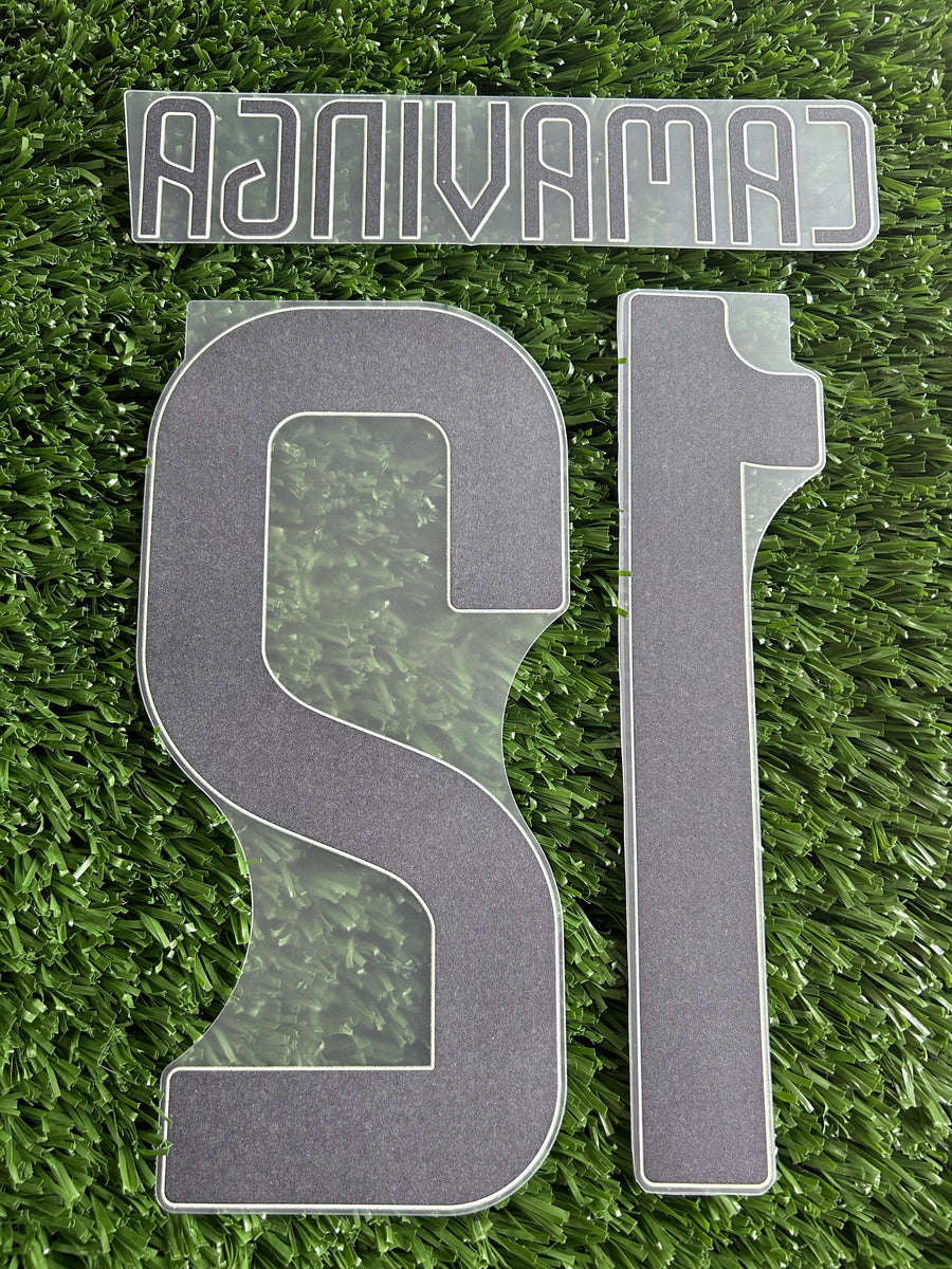 2023-2024 Real Madrid CF Camavinga Name and Number Set Third Champions ...