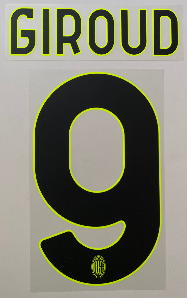 2022-23 AC Milan Serie A Third Shirt Giroud 9 Player Issue Name Set an ...