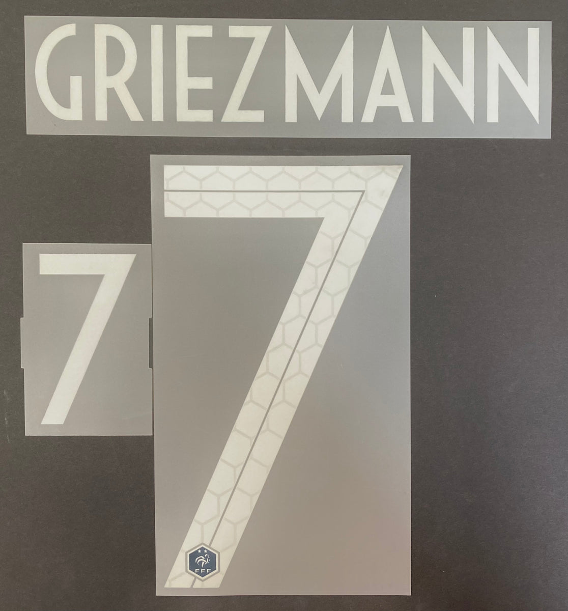 Name set Número Griezmann 7 Selección Francia 2019 For home kit/Para l ...