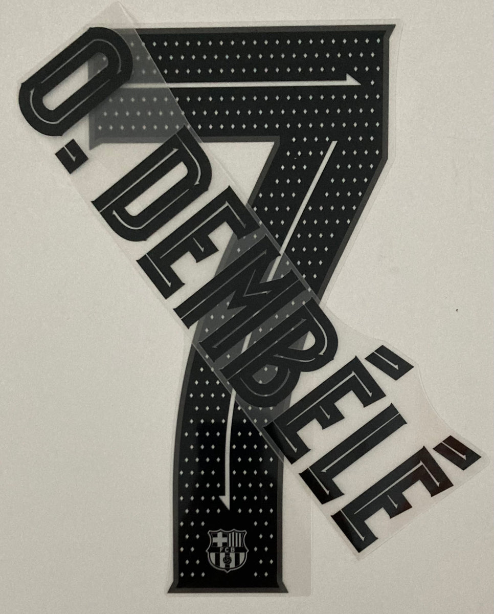 2022-2023 FC Barcelona Name and Number Set Dembélé for Third Kit Champ ...