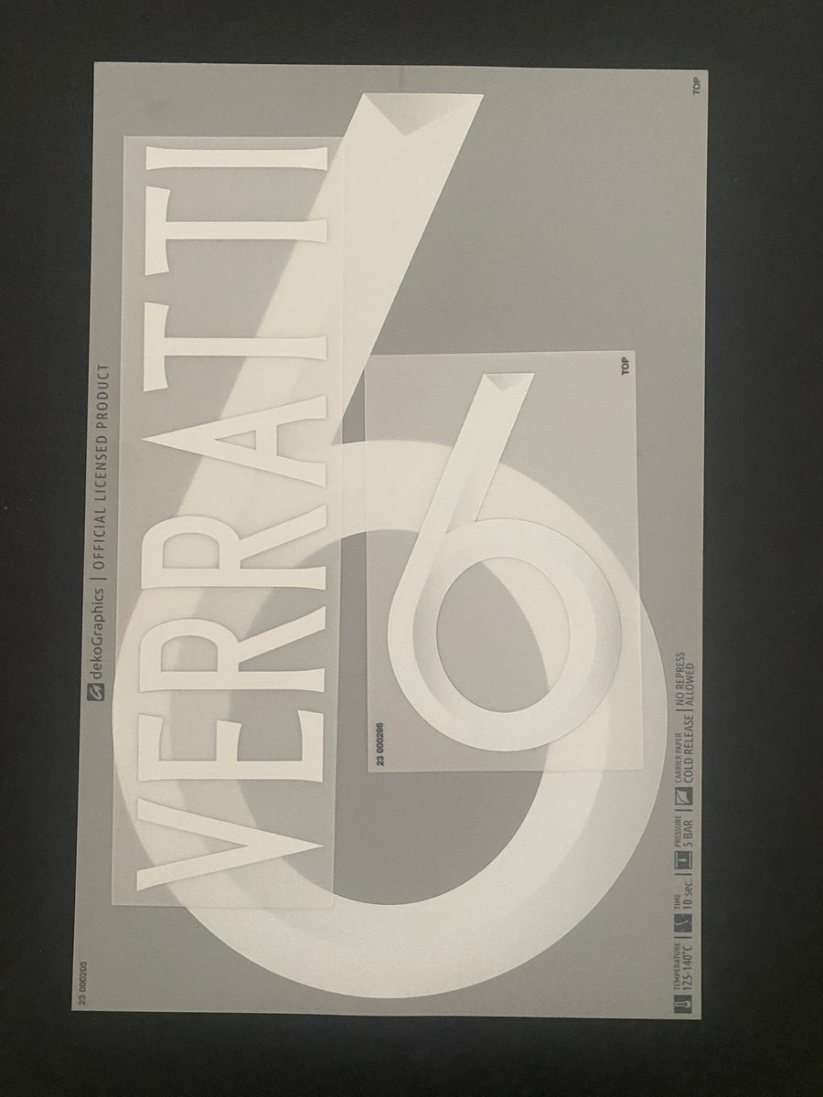 Name set Número Verratti 6 Selección Italia 2023 Para la camiseta de l ...