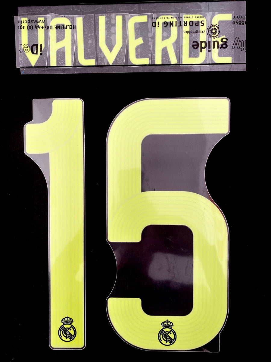 Set name de nombre y número Real Madrid 2022 - 23 Valverde tercera ( t ...