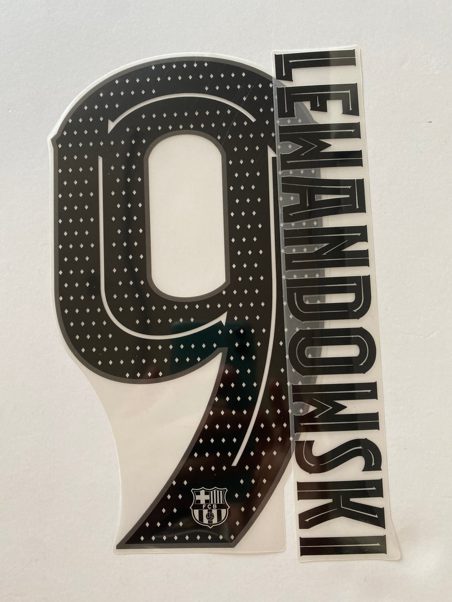2022-2023 FC Barcelona Name and Number Set Lewandowski for Third Kit P ...