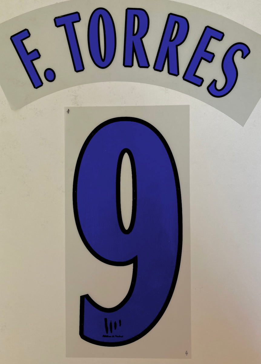 Name set Número F. Torres 9 Atlético de Madrid 2005-07 For home kit/Pa ...