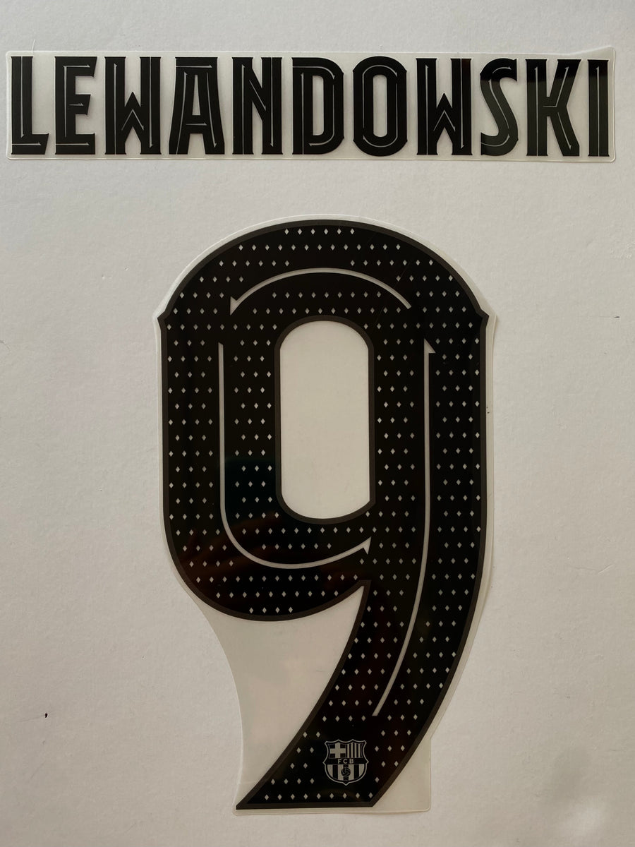 2022-2023 FC Barcelona Name and Number Set Lewandowski for Third Kit P ...